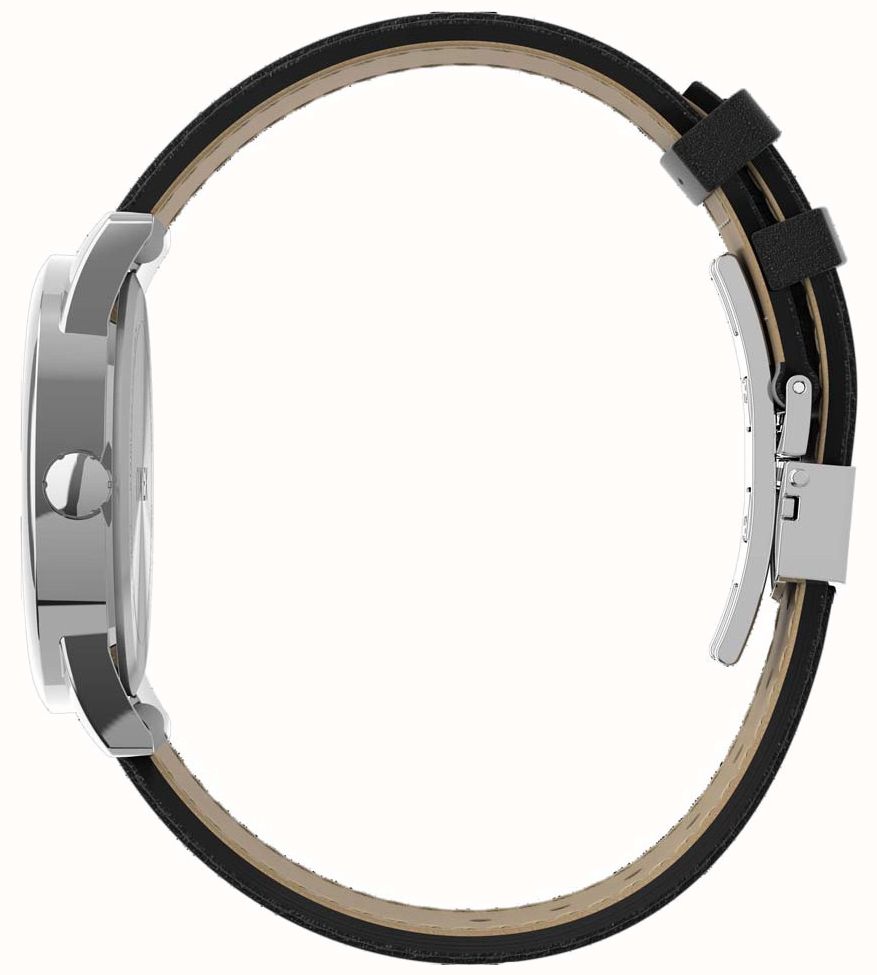 Timex Men's Easy Reader White Dial Black Leather Strap TW2V68800 ...