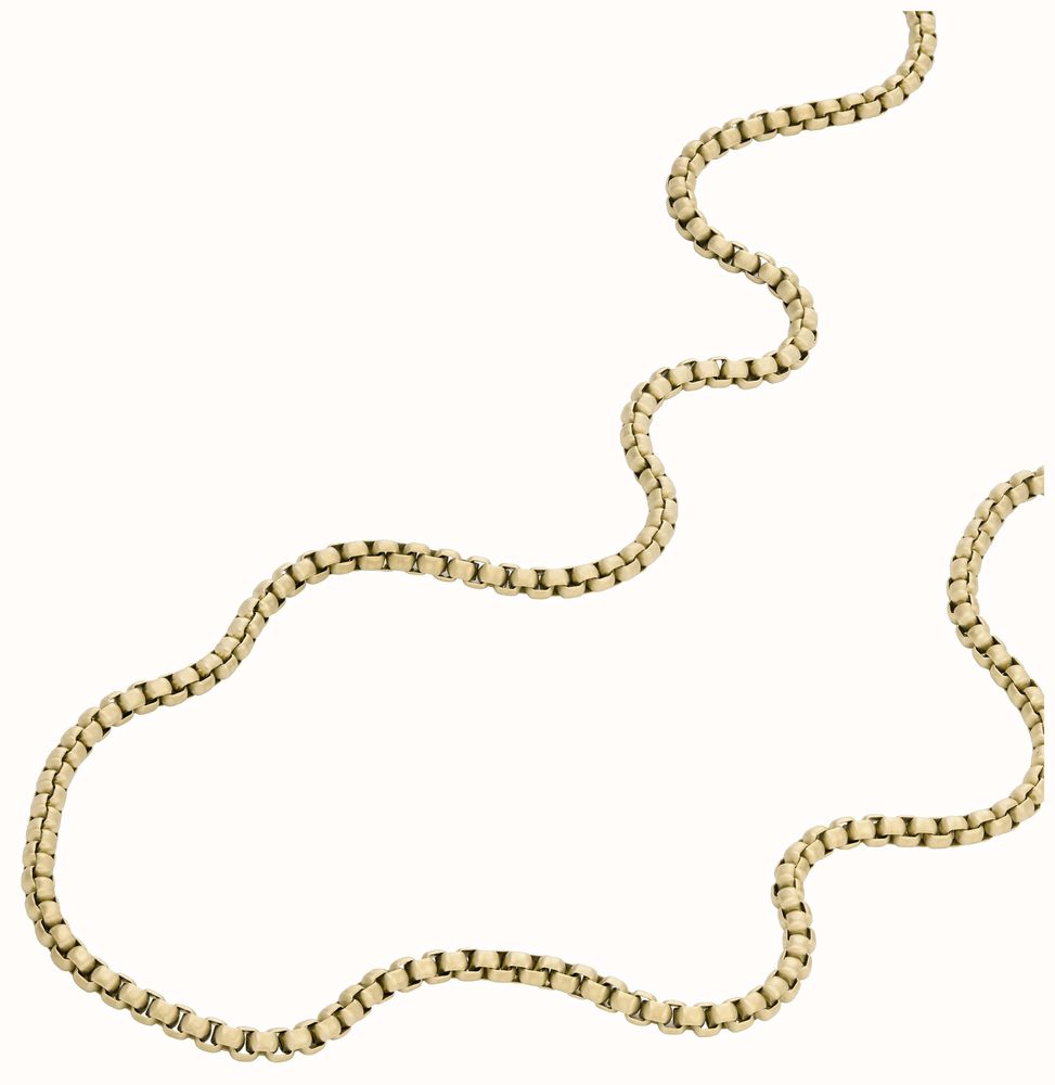 Fossil Women's All Stacked Up Gold-Tone Stainless Steel Chain Necklace ...