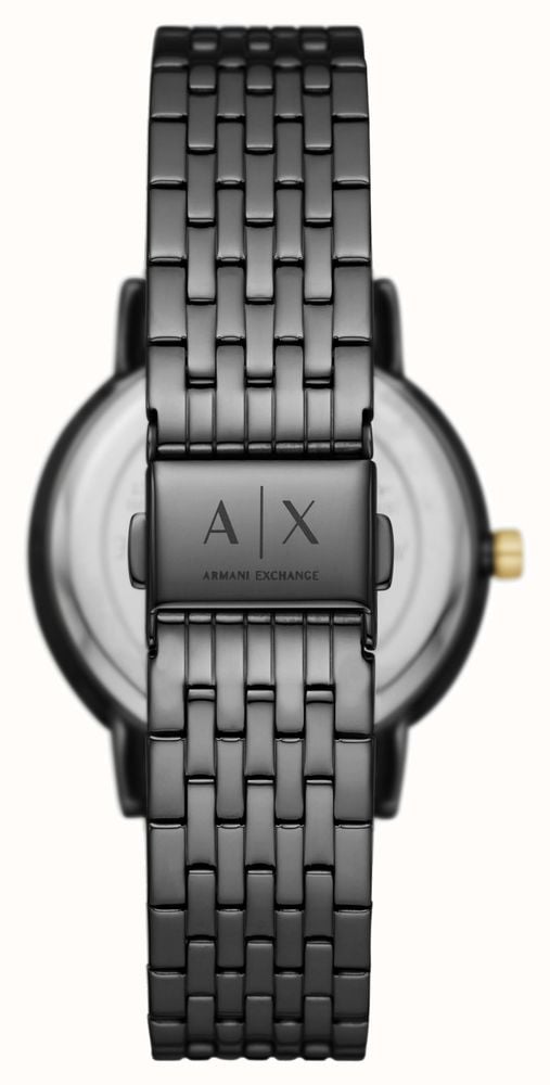 Armani Exchange Femme Cadran Noir Phases De Lune Bracelet En Acier Inoxydable AX5587 First Class Watches FRA