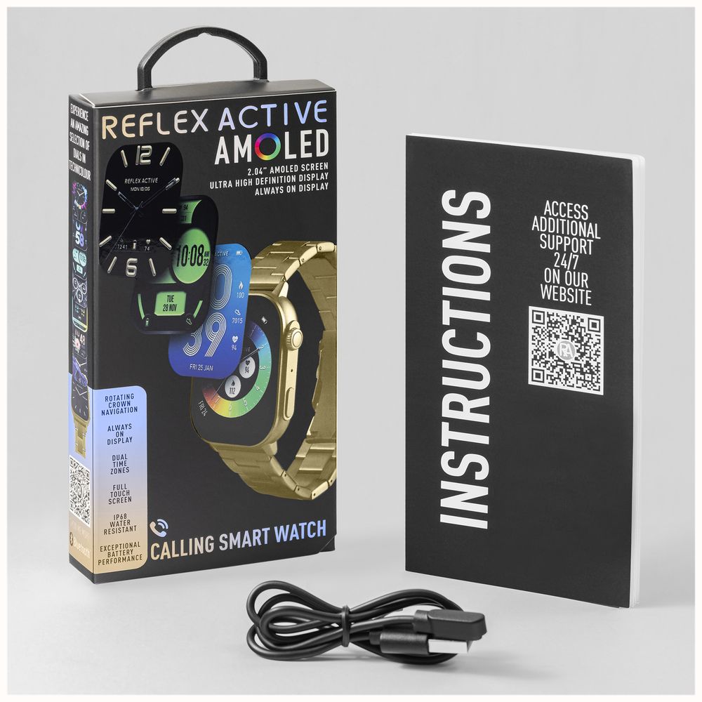 Reflex Active Series 29 Amoled Smart Calling Watch (36mm) Gold-Tone ...