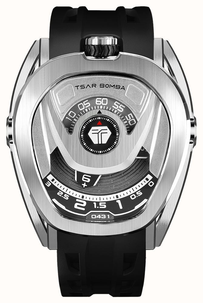 TSAR BOMBA Reactor Series Automatic (44mm) Silver & Black Dial / Black ...