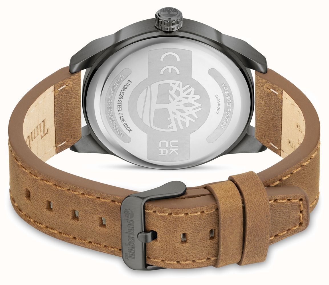 Timberland Quartzo Ripley-z (46 Mm) Mostrador Preto / Pulseira De Couro ...