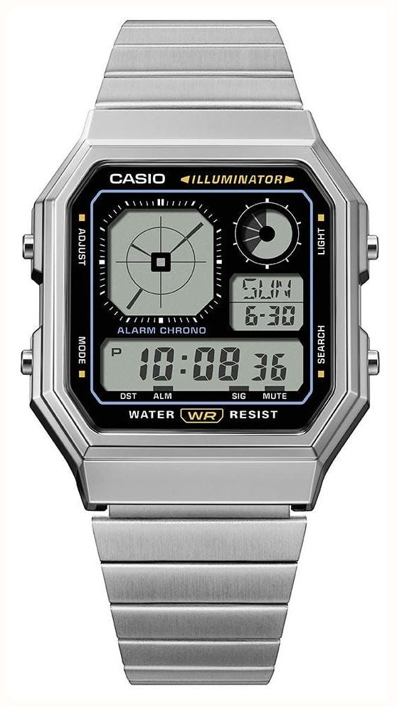 Casio Vintage Illuminator (33.9mm) Digital Display / Stainless Steel ...