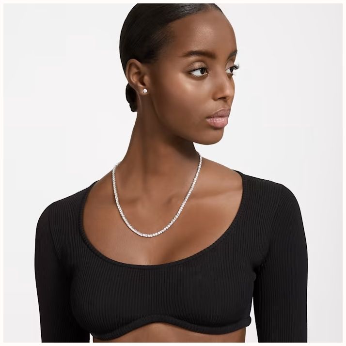 Swarovski Matrix Tennis Set Round Cut, White, Rhodium Plated 5647730 ...