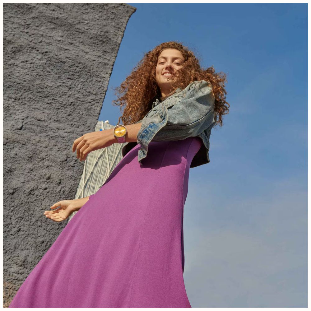 Swatch Big Bold Irony AMBER SHEEN (47mm) Amber Dial / Stainless Steel ...