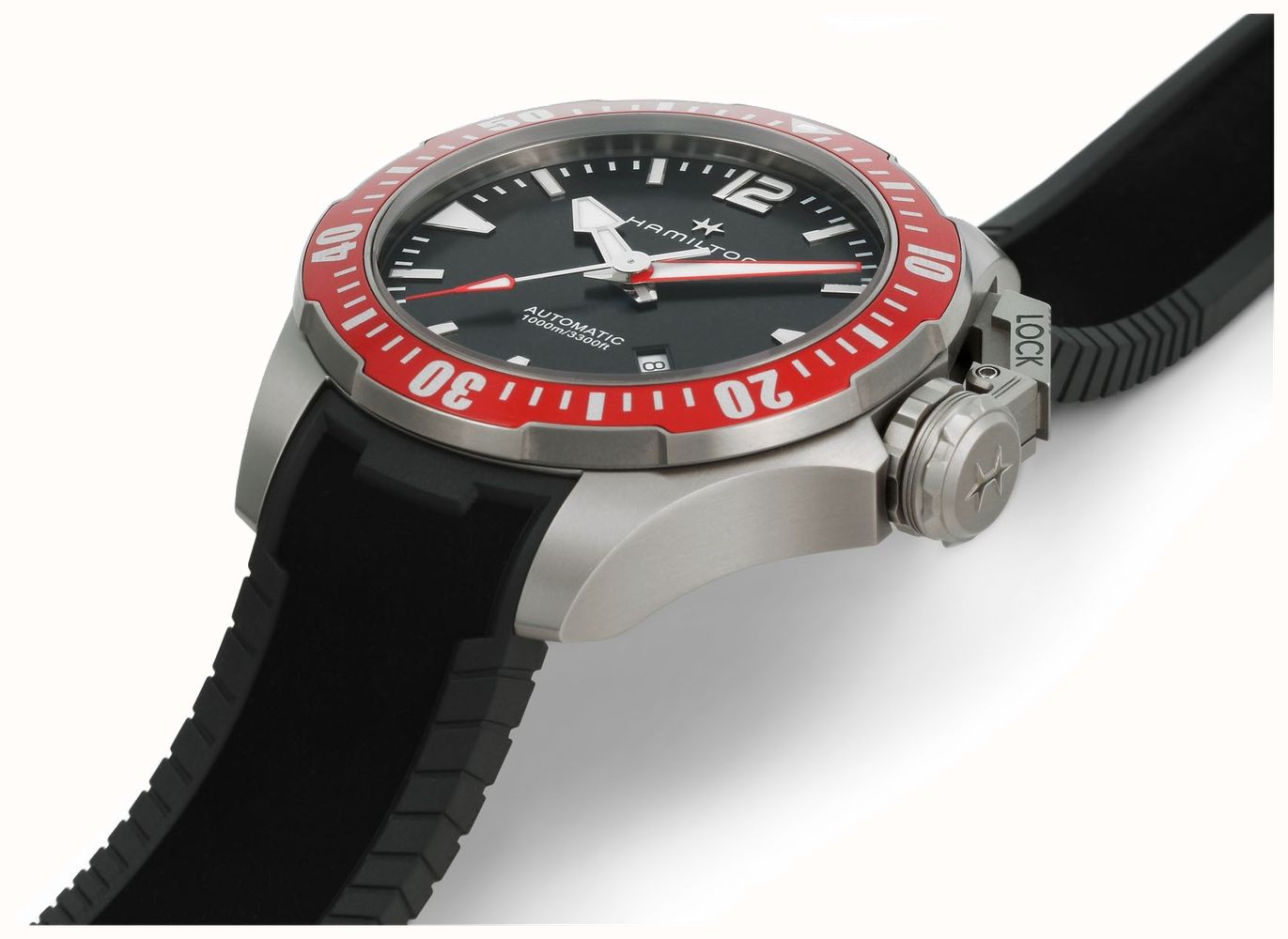 Hamilton Khaki Navy Frogman Titanium Automatic 1000m (46mm) Black Dial ...