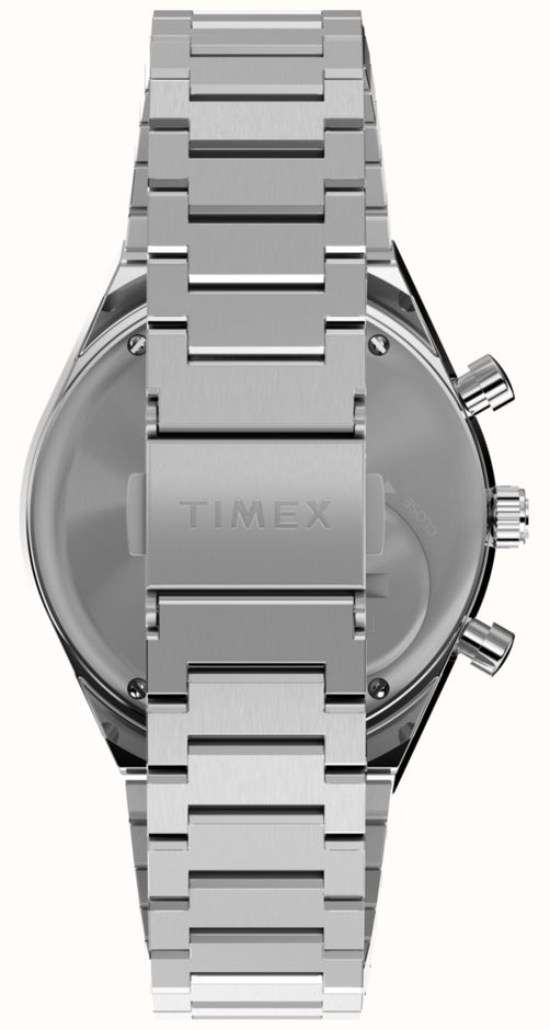 Timex Q Timex Chronograph (40mm) Blue Dial / Stainless Steel Bracelet ...