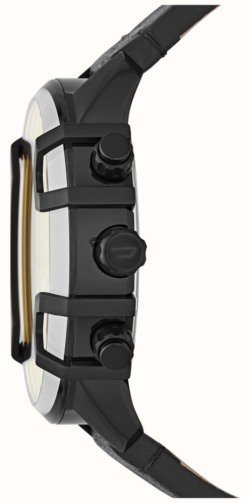 Diesel Griffed Chronograph Black Leather Watch DZ4519 - First Class ...