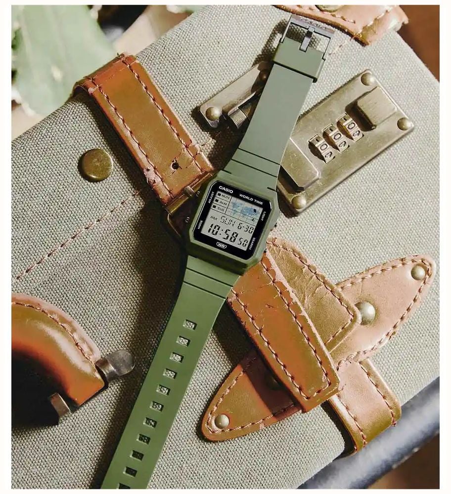 Casio World Map Multifunction (33.7mm) Digital Dial / Green Bio-Based ...