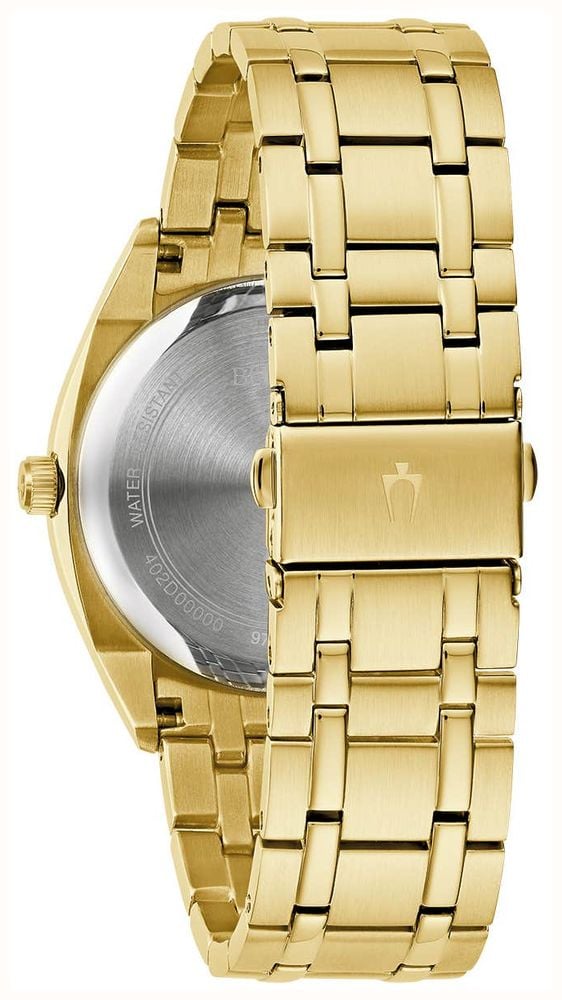 Bulova Surveyor Day-Date Quartz (39mm) Gold Dial / Gold PVD Stainless ...