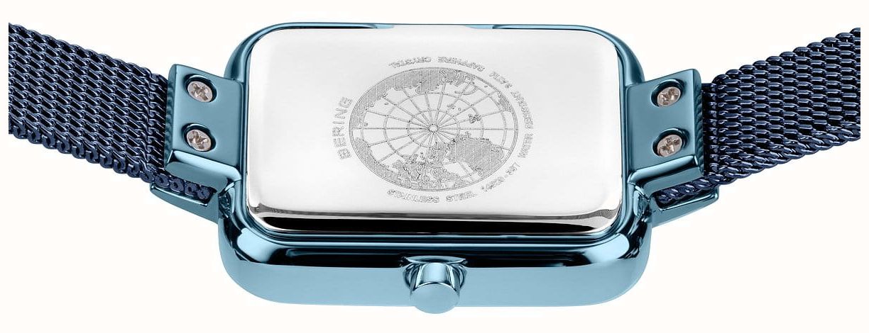 Bering Classic Petite Square | Blue Mother Of Pearl Dial | Blue Steel ...