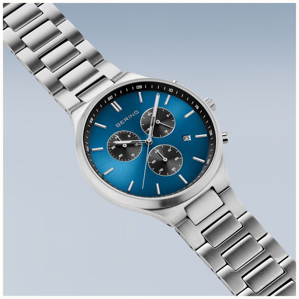 Bering Titan Chrono | Blue Dial | Titanium Bracelet 11743-707 - First ...