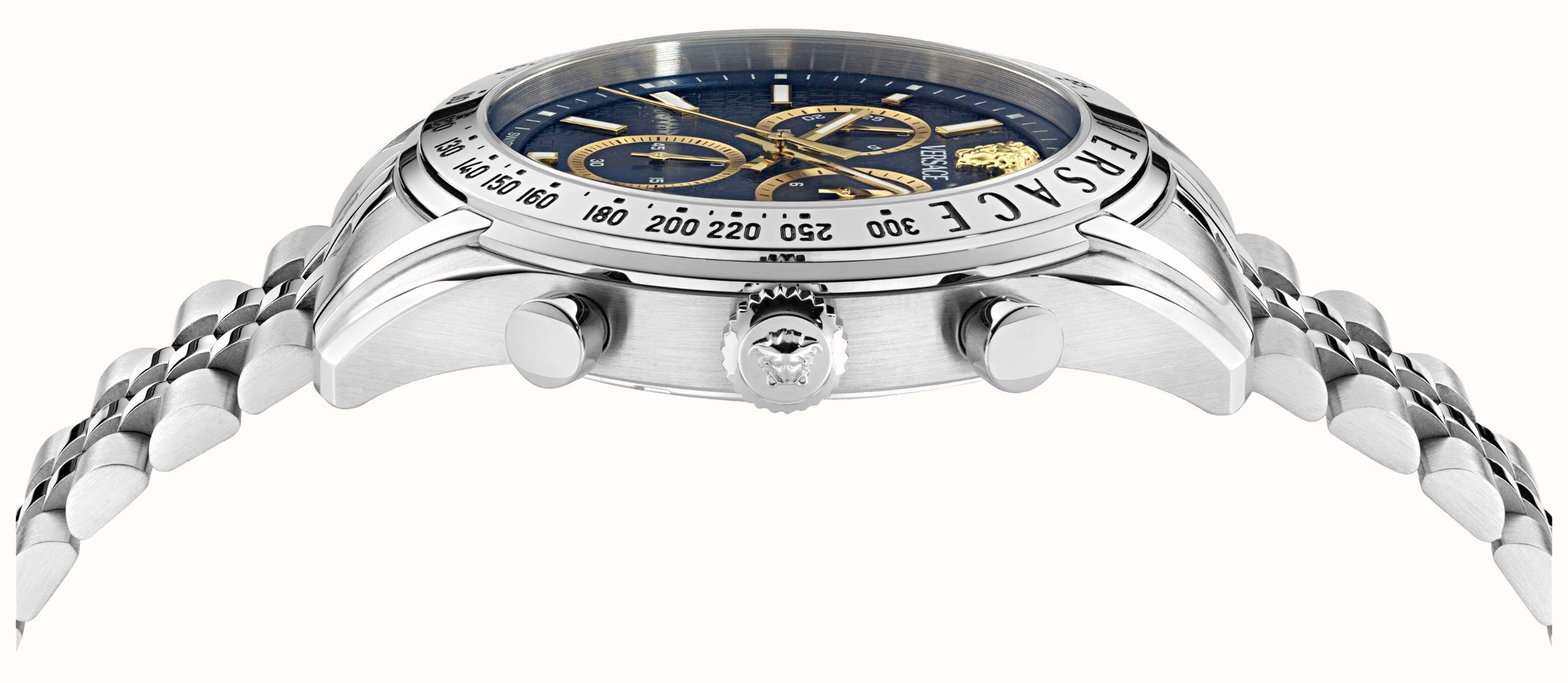 Versace CHRONO MASTER (44mm) Blue Chronograph Dial / Stainless Steel ...