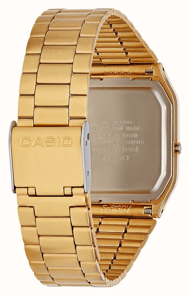 Casio Vintage Cream Hybrid Dial / Gold-Tone Metal Bracelet AQ-230GA ...