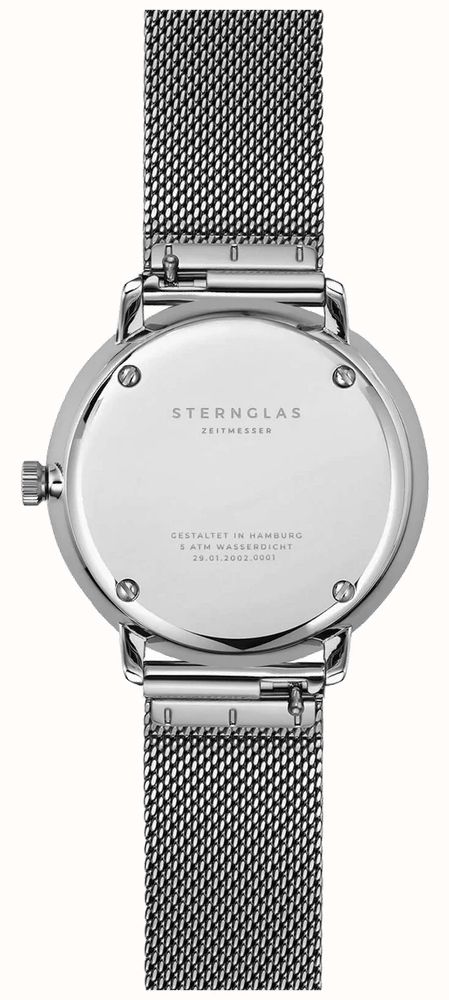 STERNGLAS Naos XS Quartz (33mm) White Dial / Stainless Steel Mesh S01 ...