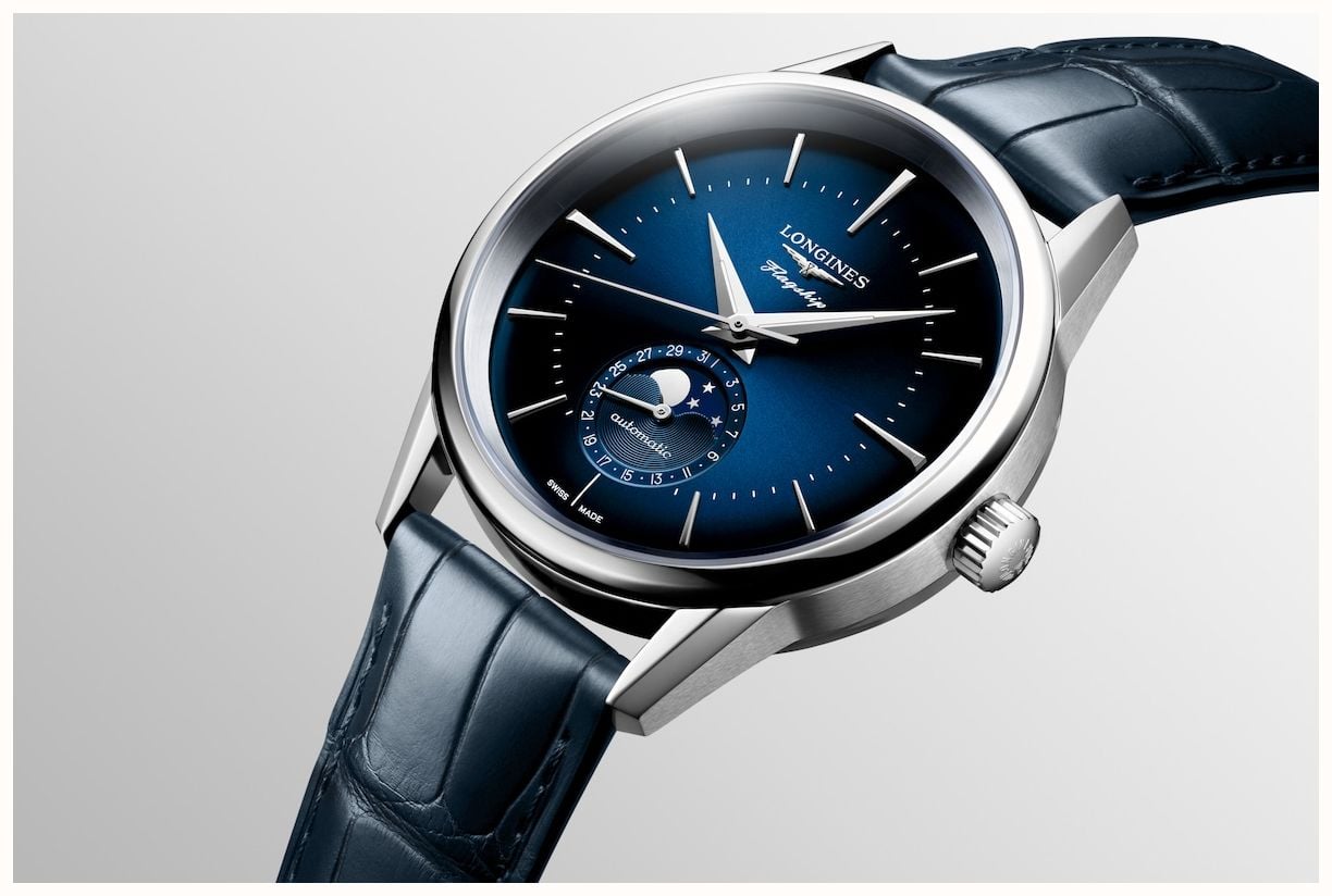 LONGINES Flagship Heritage Classic Moonphase (38.5mm) Blue Dial / Blue ...