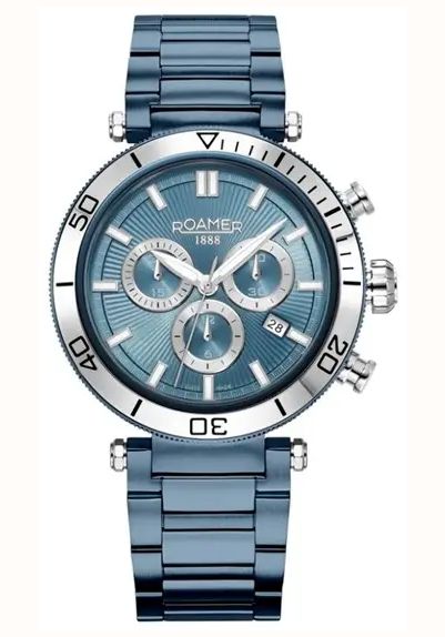 Roamer Men's Toscana (42mm) Blue Chronograph Dial / Blue-Tone Stainless ...