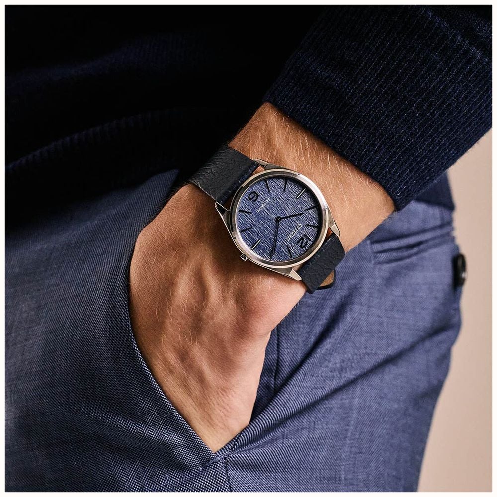 Citizen Eco-Drive 'Stiletto' Solar (38mm) Denim Blue Dial / Blue Leather Strap AR3120-08L ...
