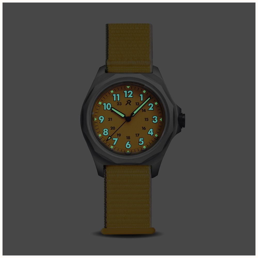 RZE Urbanist Solar (36mm) Medallion Yellow Dial / Yellow GP Elastic ...