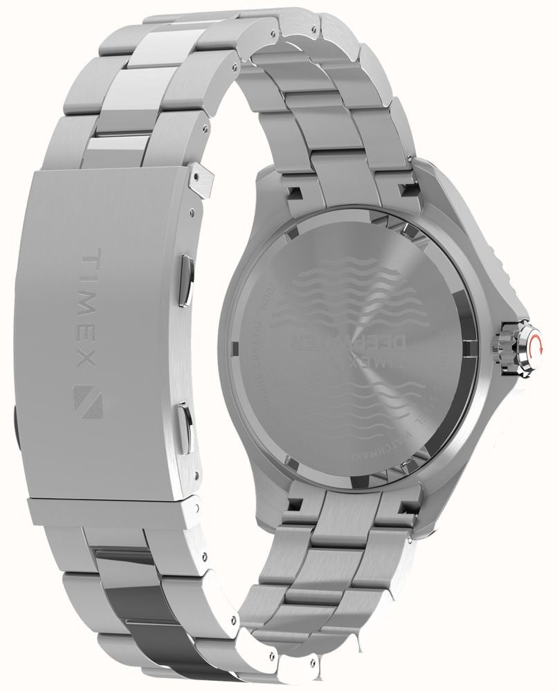 Timex Deepwater Meridian 200 (44mm) Blue Wave Dial / Stainless Steel ...