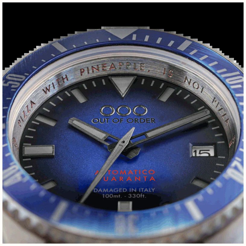 Out Of Order Blue Automatico Quaranta (40mm) Blue Dial / Aged Stainless ...