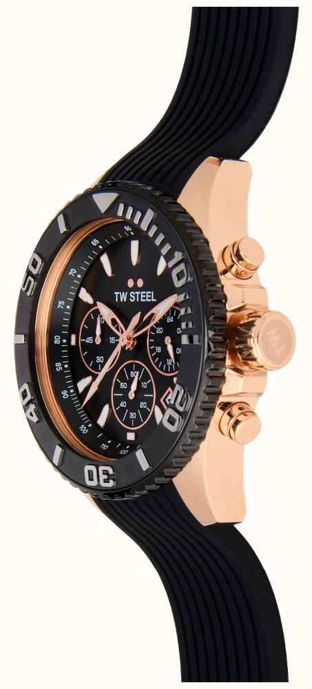 TW Steel Men's Vanceur Diver (42mm) Black Chronograph Dial / Black Rubber Strap VA3 - First ...