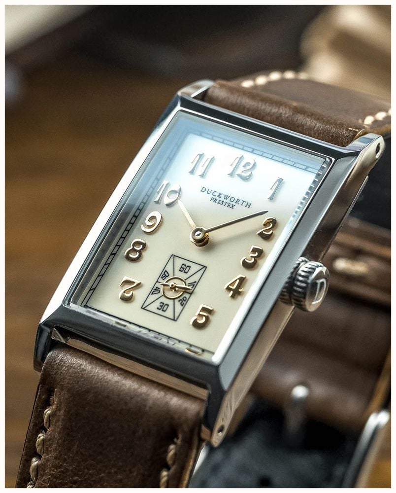 Duckworth Prestex Centenary (24mm) Cream Dial / Brown Leather Strap ...