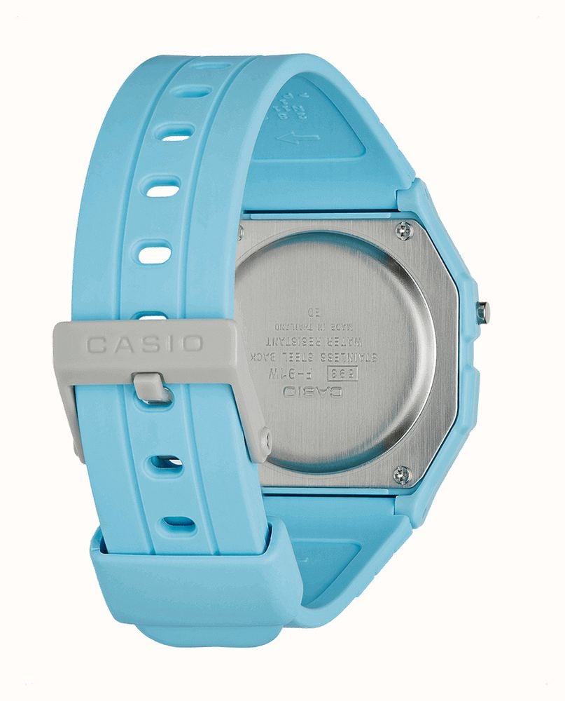 Casio Vintage F-91W (35.2mm) Digital Dial / Light Blue Resin F-91WC ...