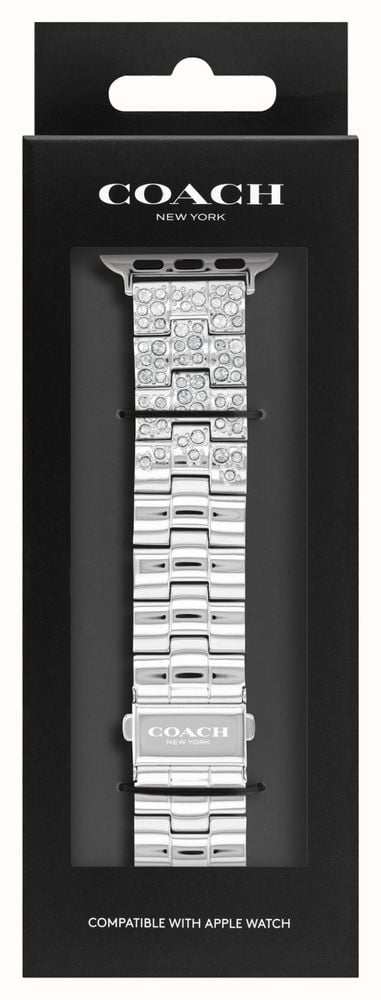 Coach Apple Watch Strap (38/40/41mm) Stainless Steel & Crystal 14700149 ...