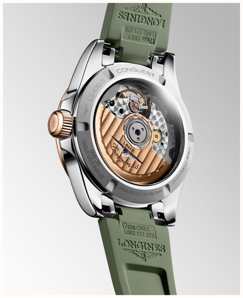 LONGINES Conquest Automatic (34mm) Green Dial / Green Rubber Strap ...