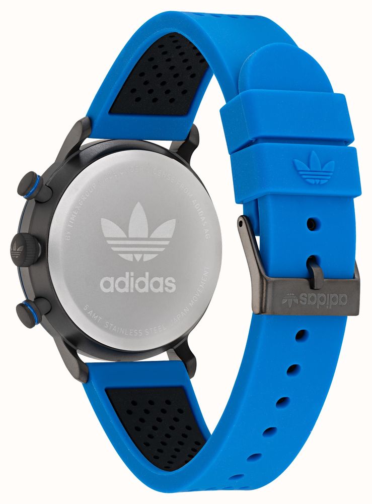 Adidas CODE ONE CHRONO (40mm) Black Dial / Blue Silicone Strap ...