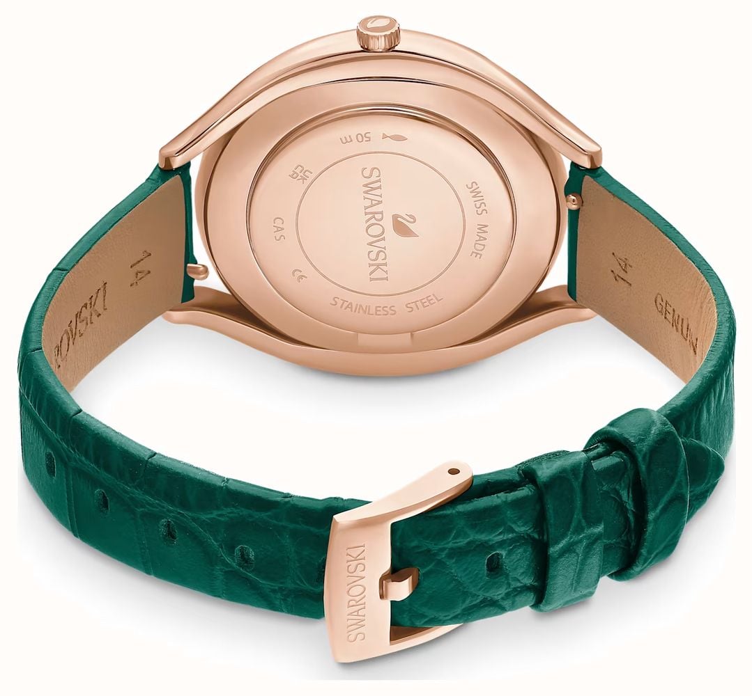 Swarovski Crystalline Aura | Green Dial | Green Leather Strap 5644078 ...