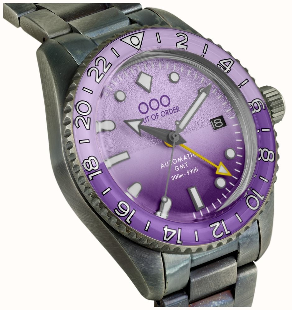 Out Of Order Dark Violet Automatic GMT (40mm) Purple Dial / OOO.001-25 ...