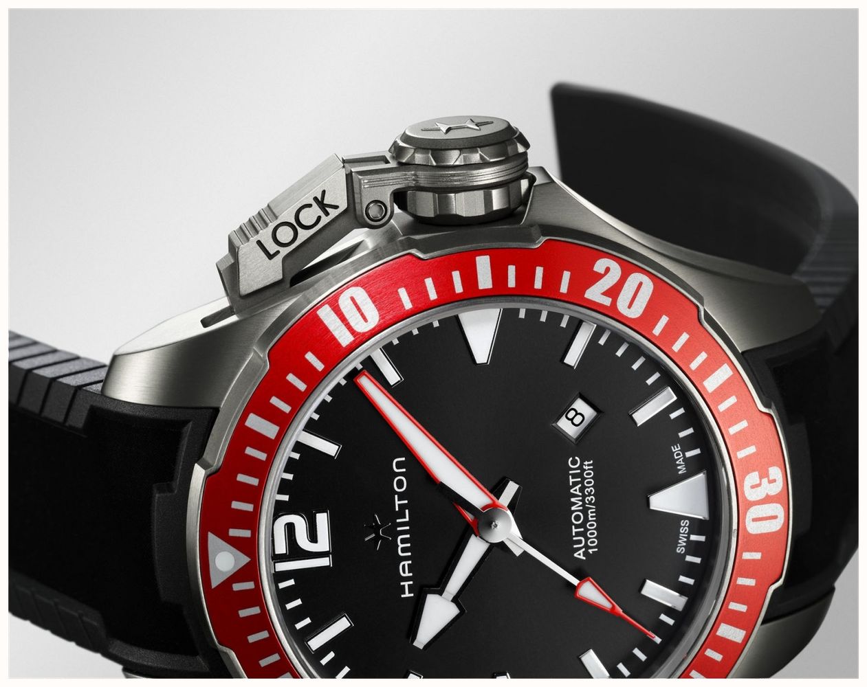 Hamilton Khaki Navy Frogman Titanium Automatic 1000m (46mm) Black Dial ...