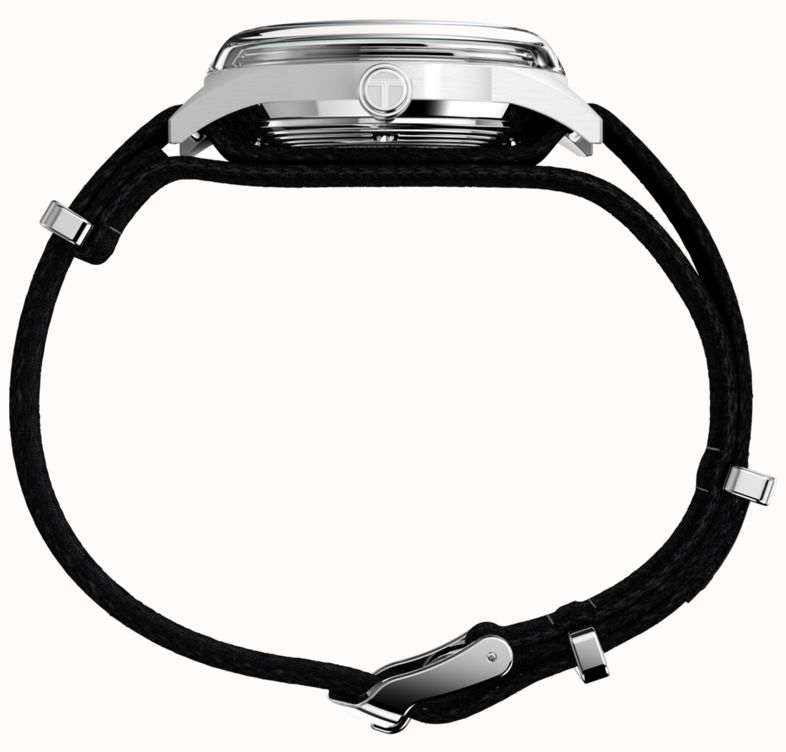 Timex Marlin Jet Automatic (38mm) Light Blue Dial / Black Fabric Strap ...