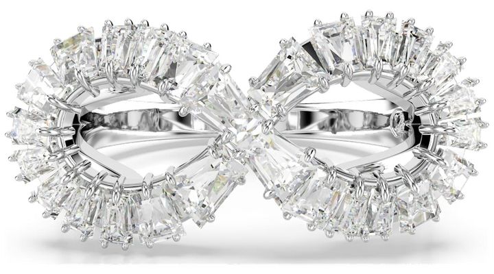 Swarovski Hyperbola Cocktail Ring Infinity White Crystals Rhodium ...