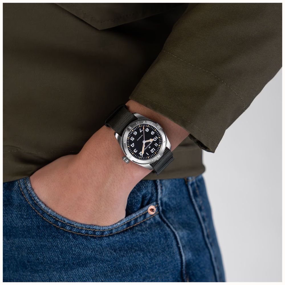 Hamilton Khaki Field Expedition Automatic (41mm) Black Dial / Grey NATO ...