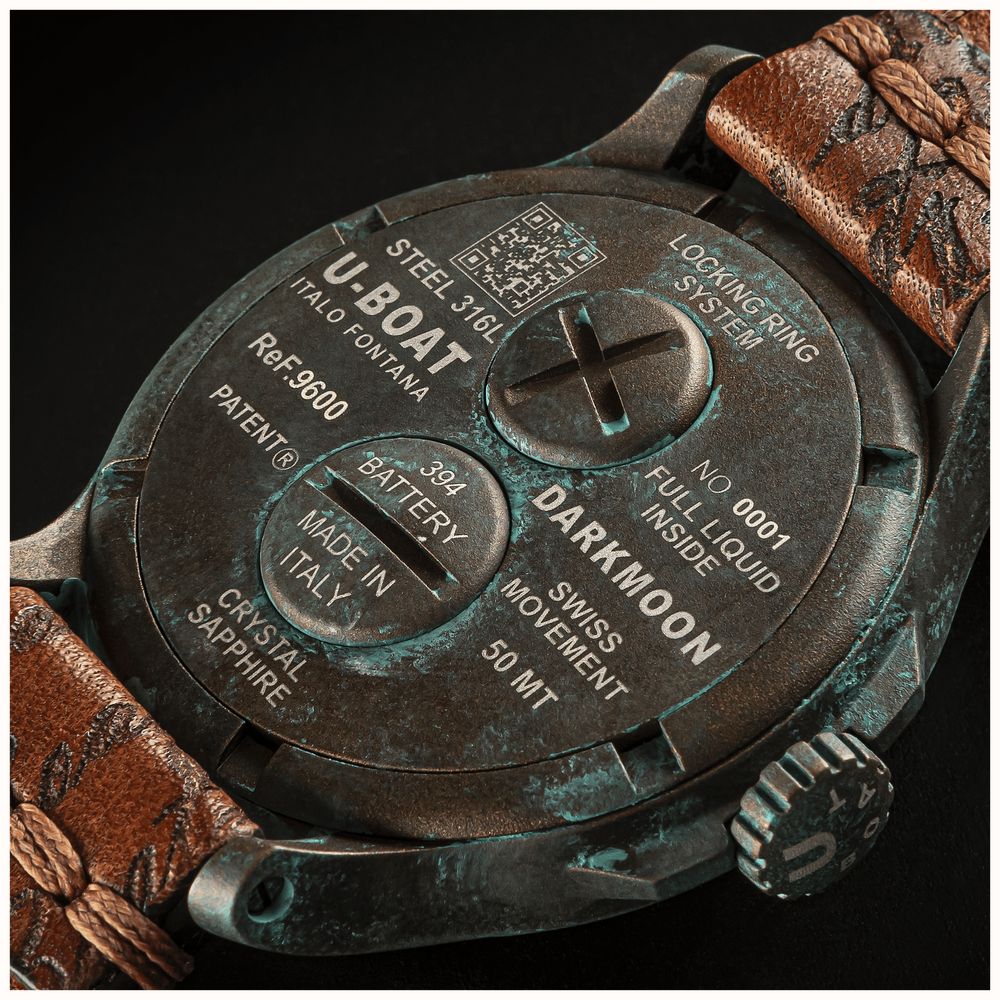 U-Boat Darkmoon UNICO Bronze PVD (46.5mm) Aged Dial / Cognac Brown Laser Aged 9600/A - First ...