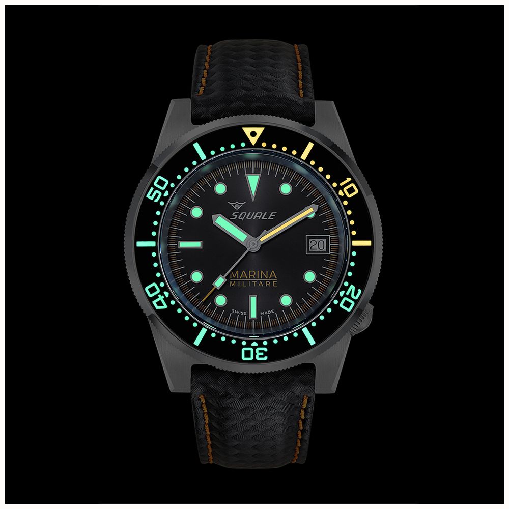 Squale 1521 Marina Militare Limited Edition (42mm) Black Dial / Black ...