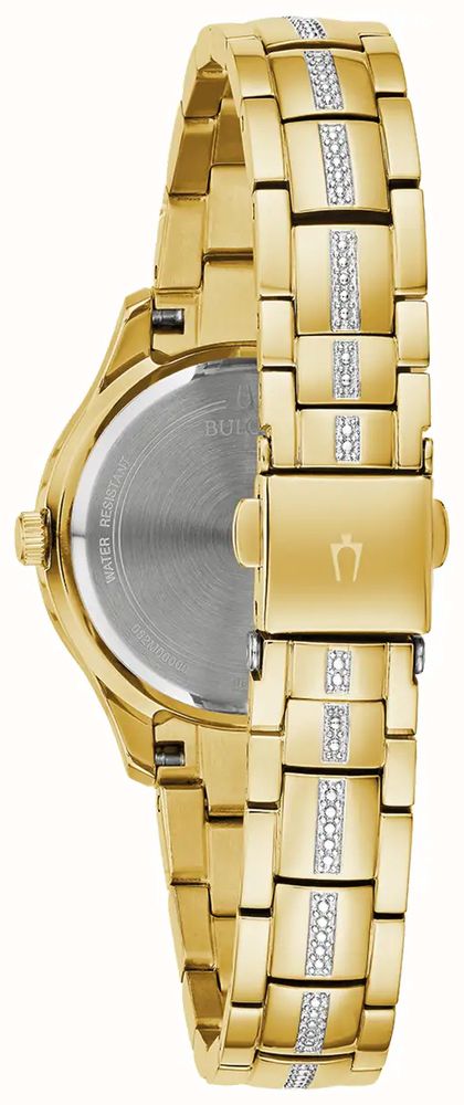 Bulova Women's Crystal Phantom Mother-of-Pearl Dial / Crystal Gold-Tone ...