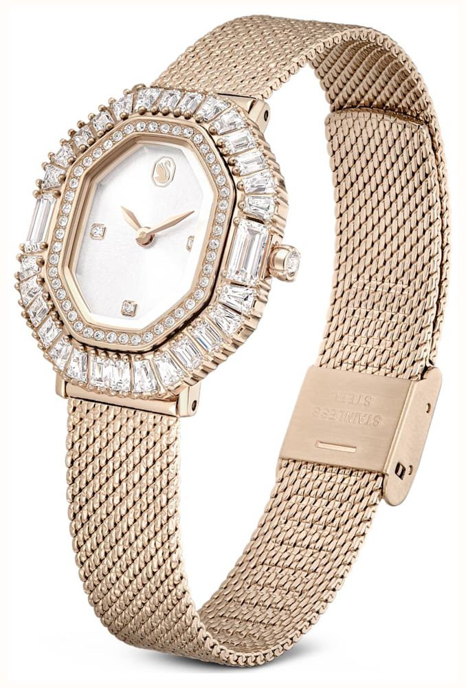 Swarovski Matrix Octagon (25mm) Champagne Sunray Dial / Gold-Tone ...