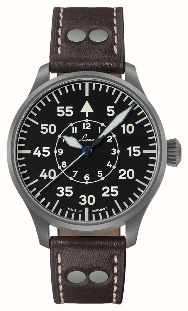 Laco Pilot Edition 99 Limited Edition (42mm) Black Dial / Dark Brown ...