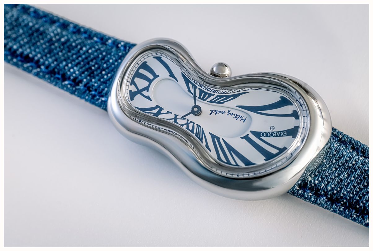 Exaequo Melting Watch Classic SS 316L (28mm) White Dial / Aging Denim ...