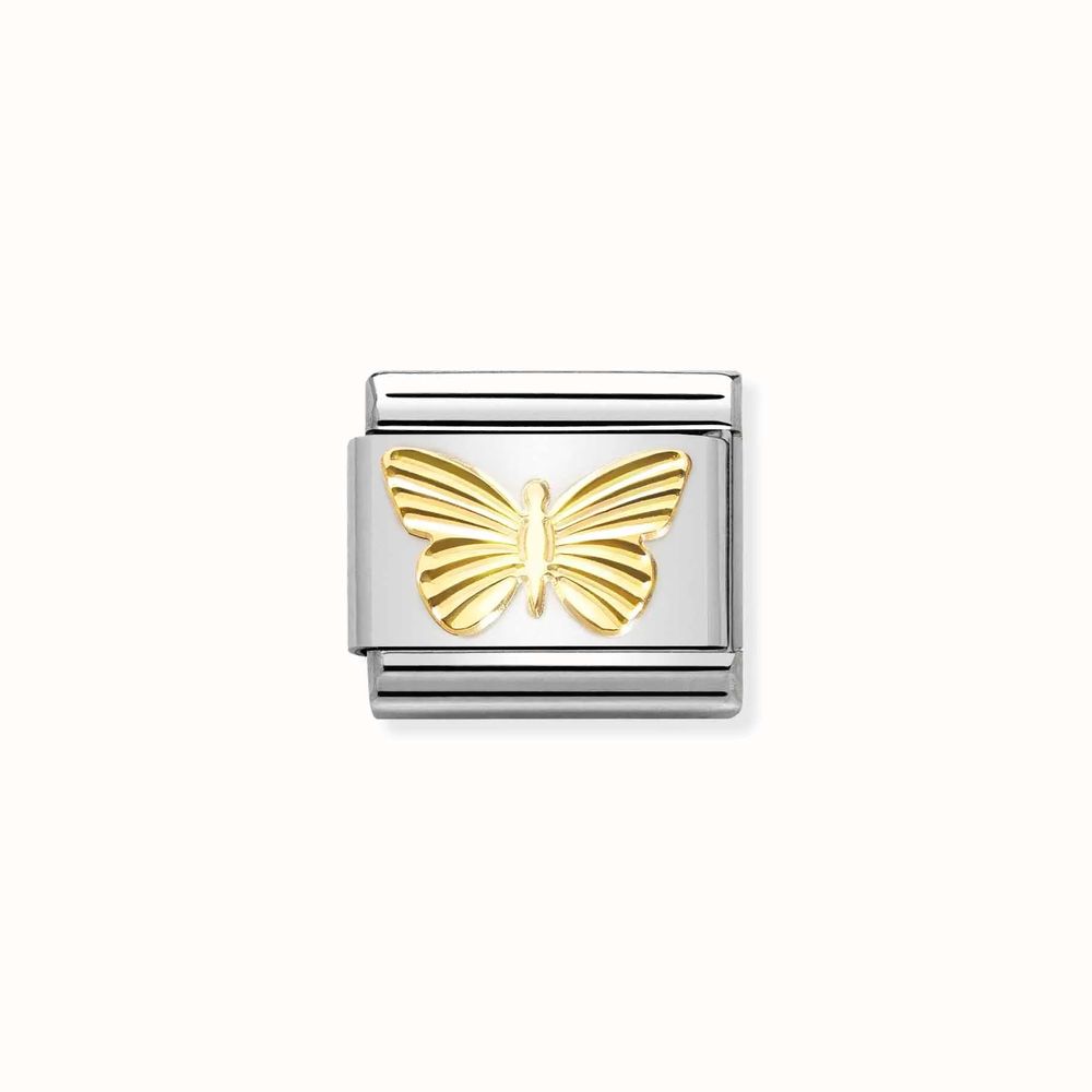 Nomination Composable Classic SYMBOLS BUTTERFLY Steel And Bonded Yellow ...