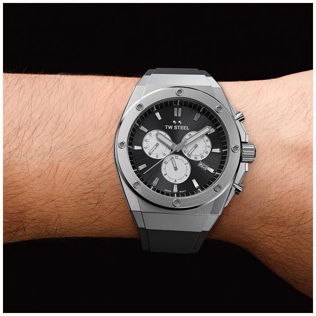 TW Steel CEO Tech Chronograph (44mm) Dark Grey Sunray Dial / Black ...