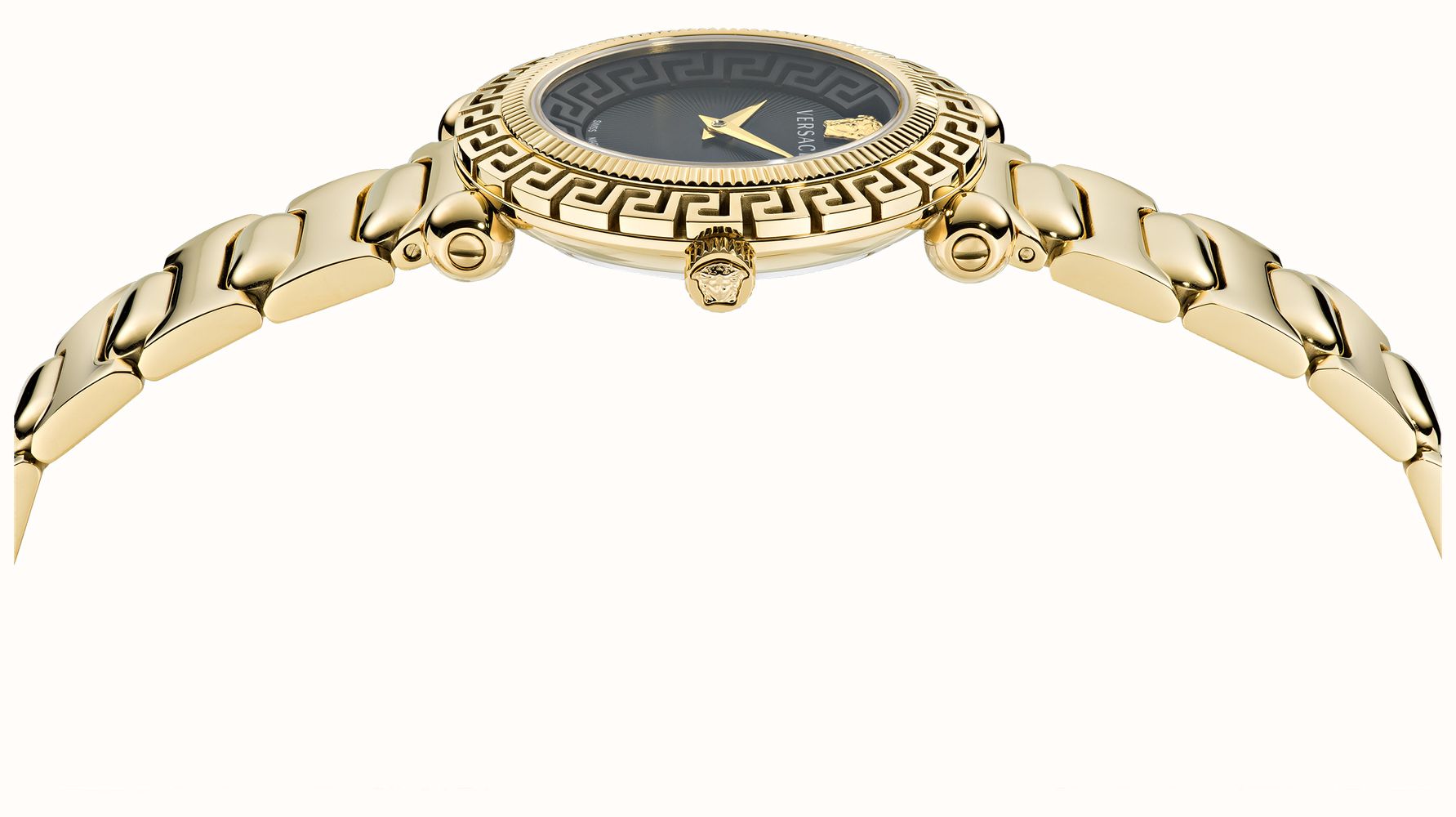 Versace GRECA TWIST (35mm) Black Dial / Gold PVD Stainless Steel ...