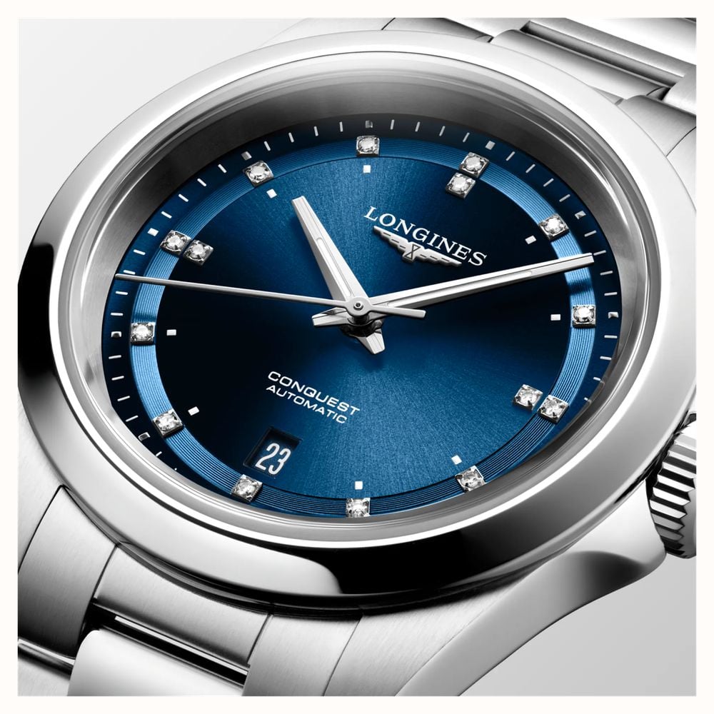 LONGINES Conquest Diamond Automatic (30mm) Sunray Blue Dial / Stainless ...