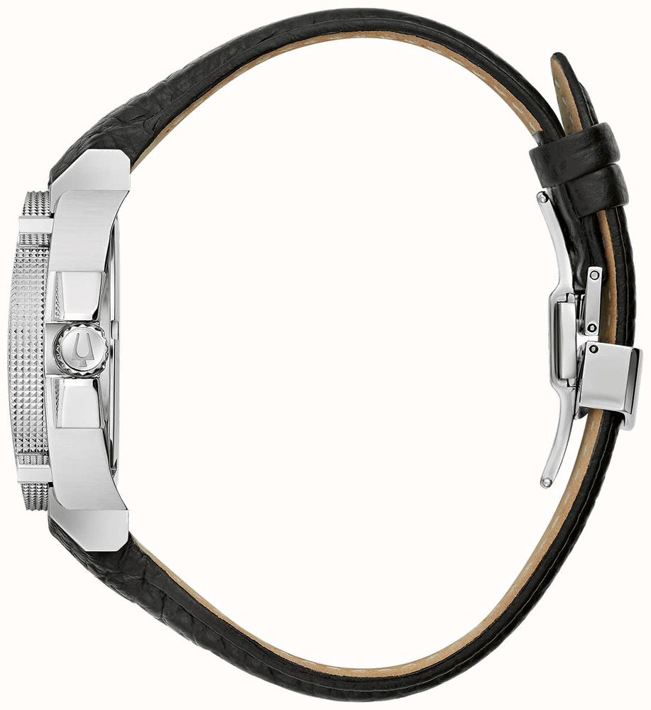 Bulova Icon Precisionist (40mm) Zwarte Wijzerplaat / Zwarte Leren Band ...