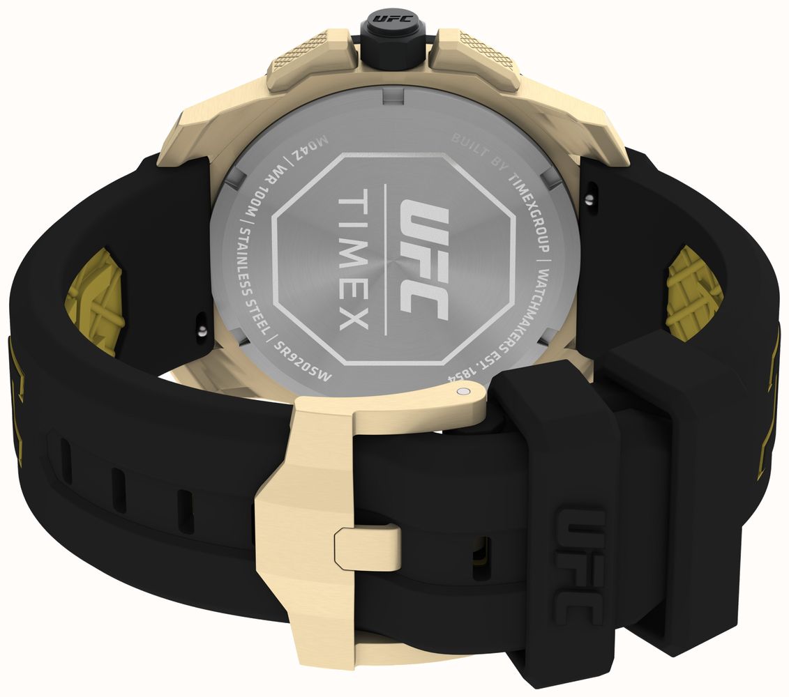 Timex x UFC Icon Chronograph Black Dial / Black Silicone TW2V58500 ...