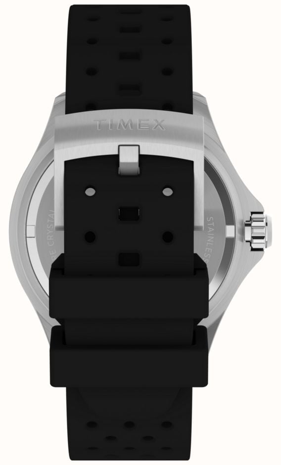 Timex Deepwater Meridian 200 (44mm) Black Wave Dial / Black Synthetic ...